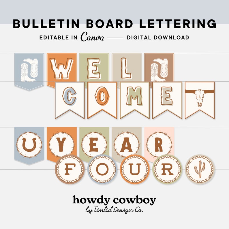 Editable Classroom Display Bundle, Howdy Cowboy Class Decor, Printable ...