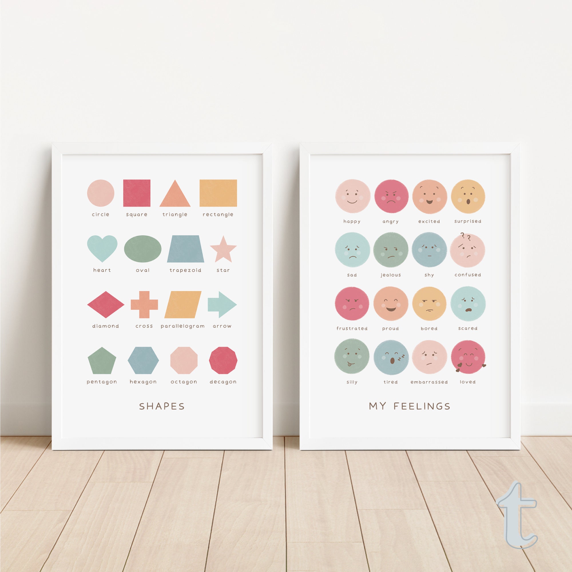 Rainbow Educational Posters, Set of 8 Homeschool Prints, Printable Wall ...