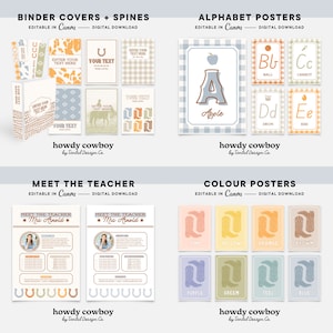 Editable Classroom Display Bundle, Howdy Cowboy Class Decor Collection ...