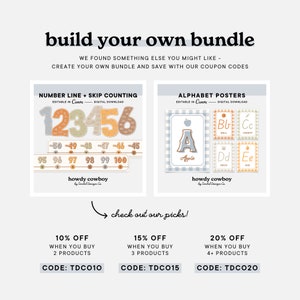 Printable Number Posters, Classroom Display, Editable Canva Class Decor ...