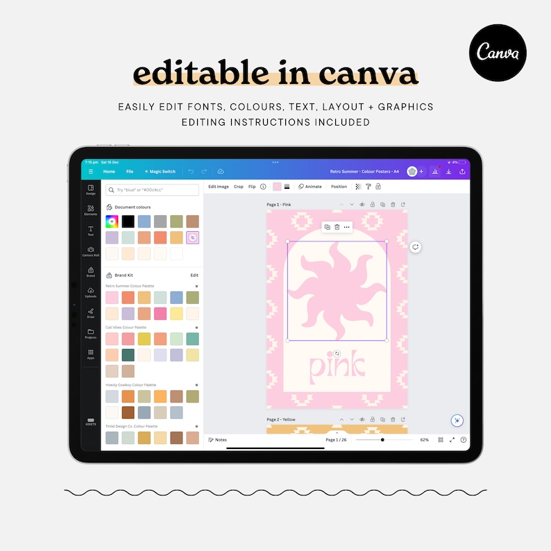 Bright Retro Classroom Classroom Colour Posters, Editable Canva ...