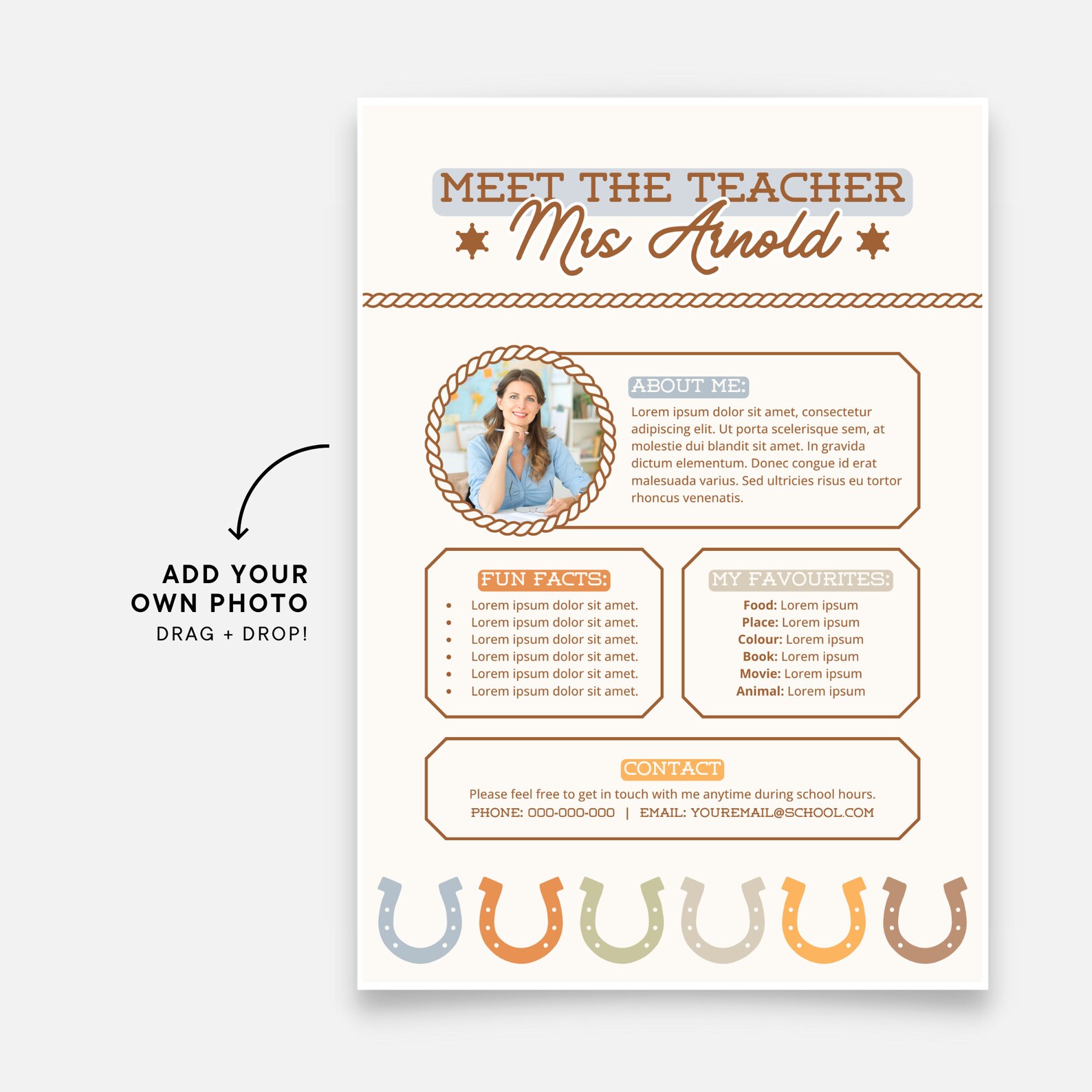 Western Meet the Teacher Flyer: Editable Canva Template (digital ...