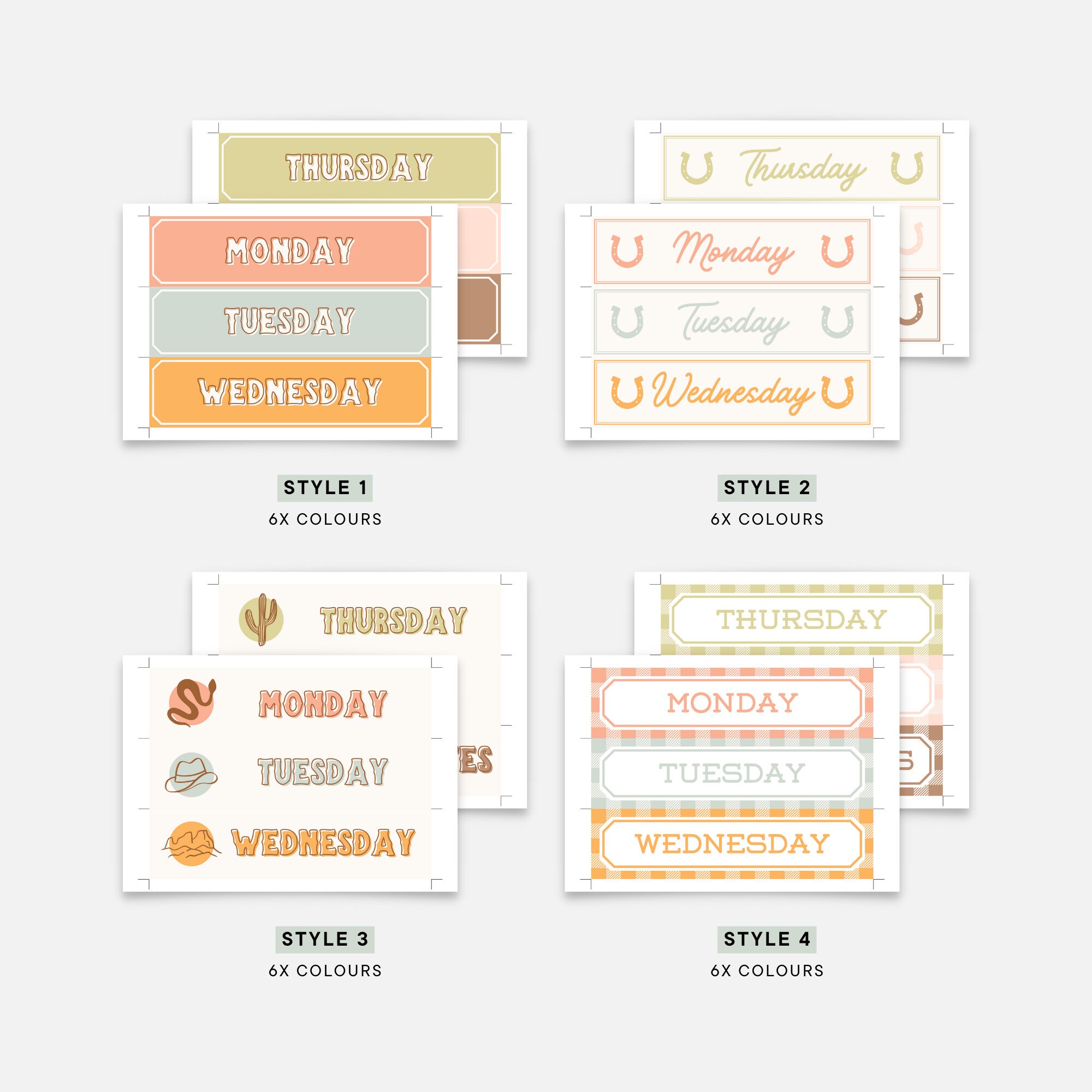 Western Rolling Cart Labels: Editable Teacher Drawer Templates (digital ...
