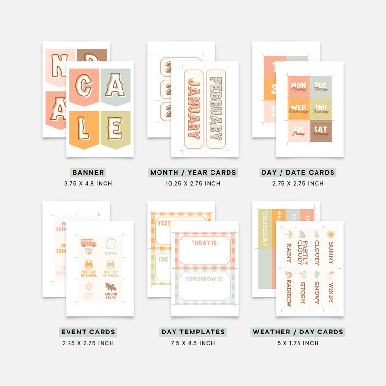 Printable Classroom Calendar, Pocket Chart Calendar, Editable Canva ...