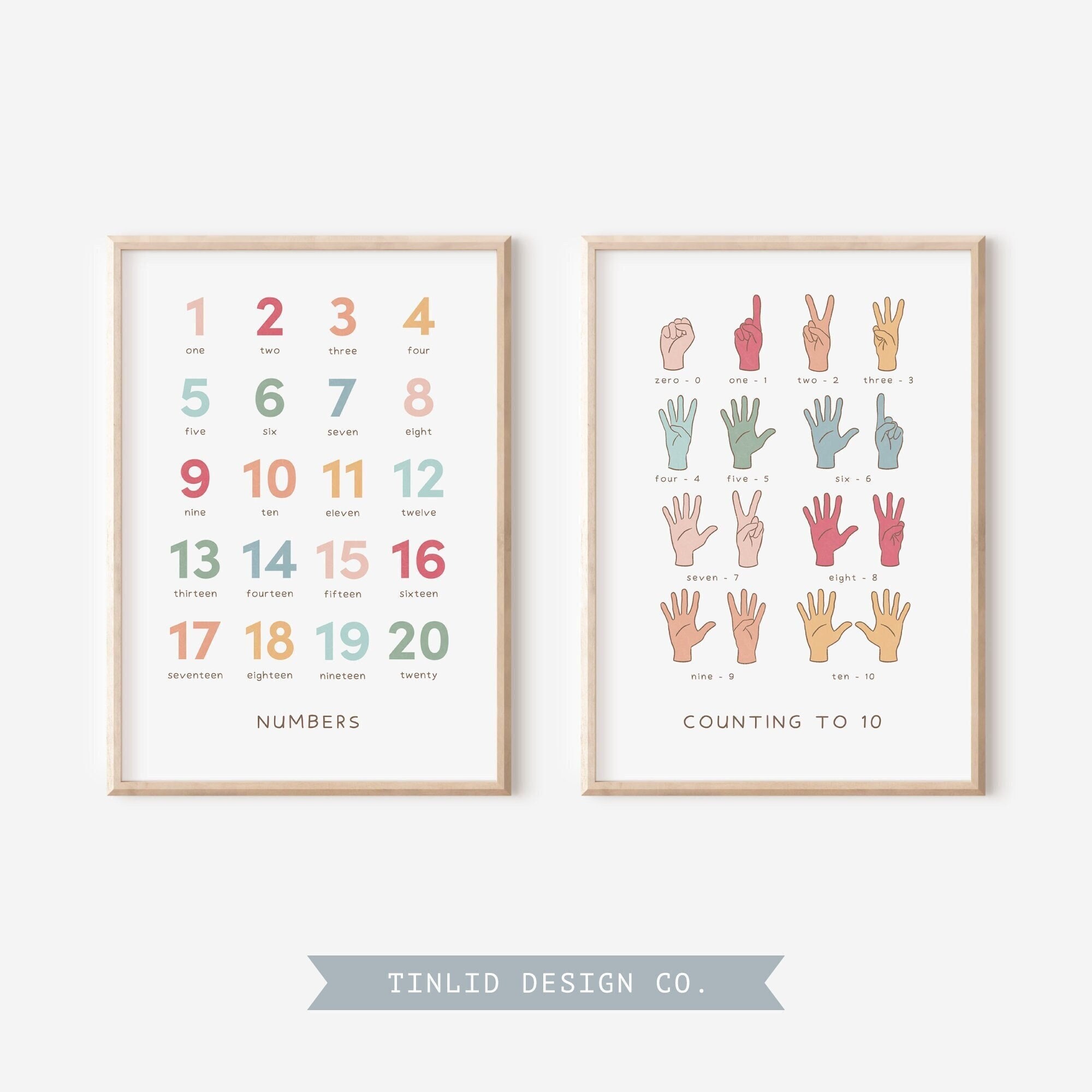 Rainbow Number Poster, Counting Poster Bundle Rainbow Classroom Print ...