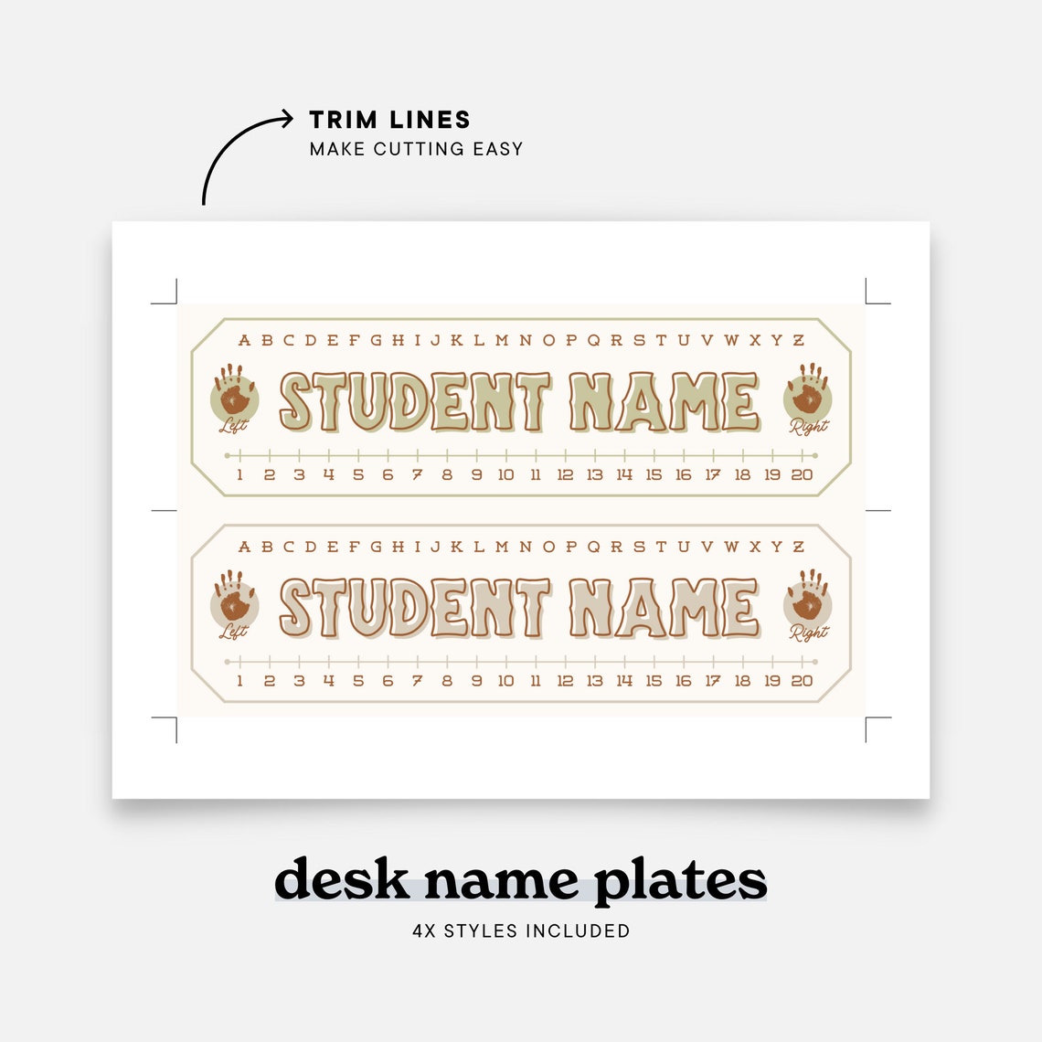 Printable Classroom Desk Plates, Student Name Tags, Editable Canva ...