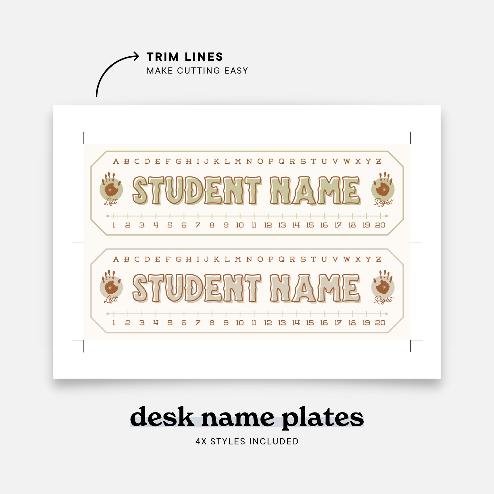 Printable Classroom Desk Plates, Student Name Tags, Editable Canva ...