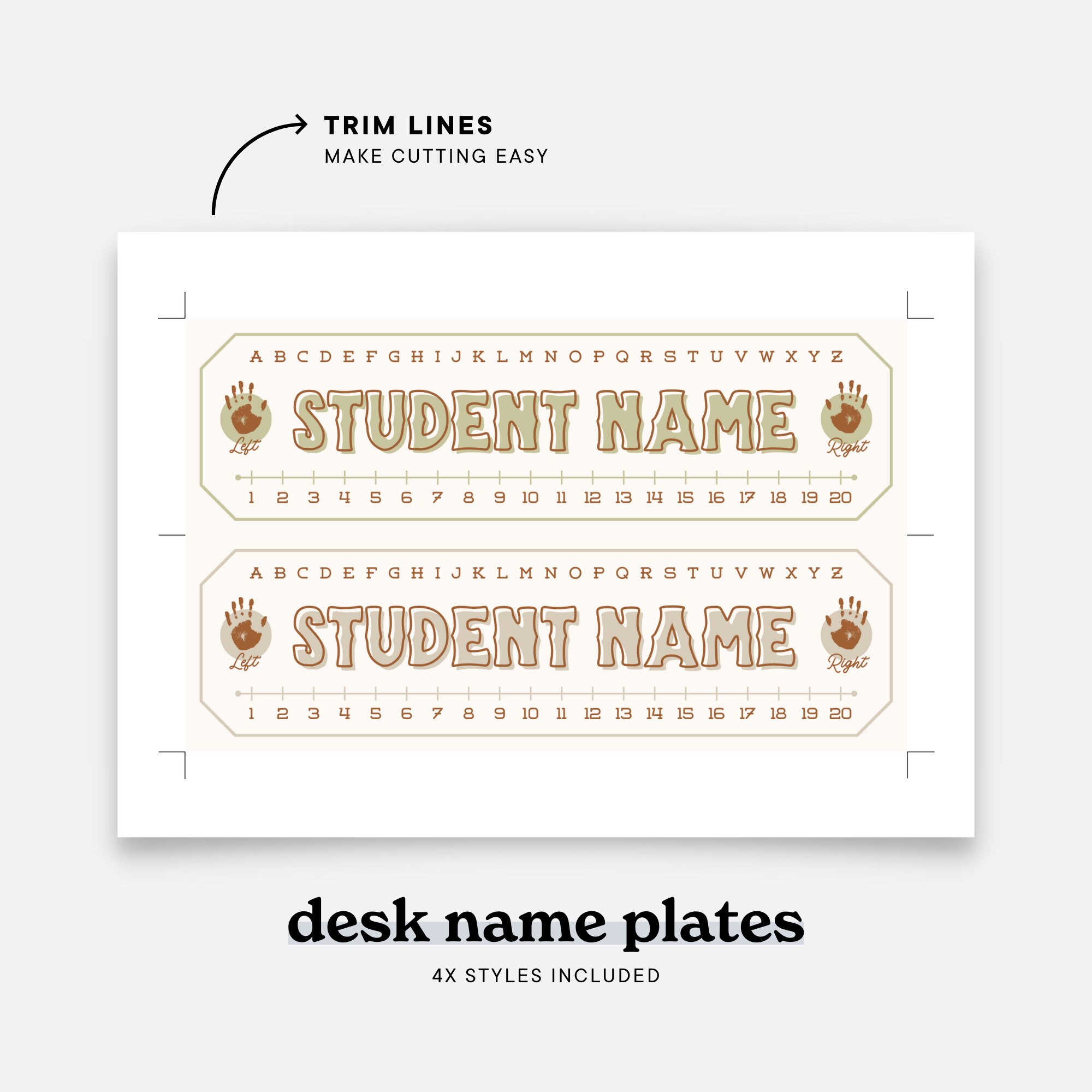 Printable Classroom Desk Plates, Student Name Tags, Editable Canva ...