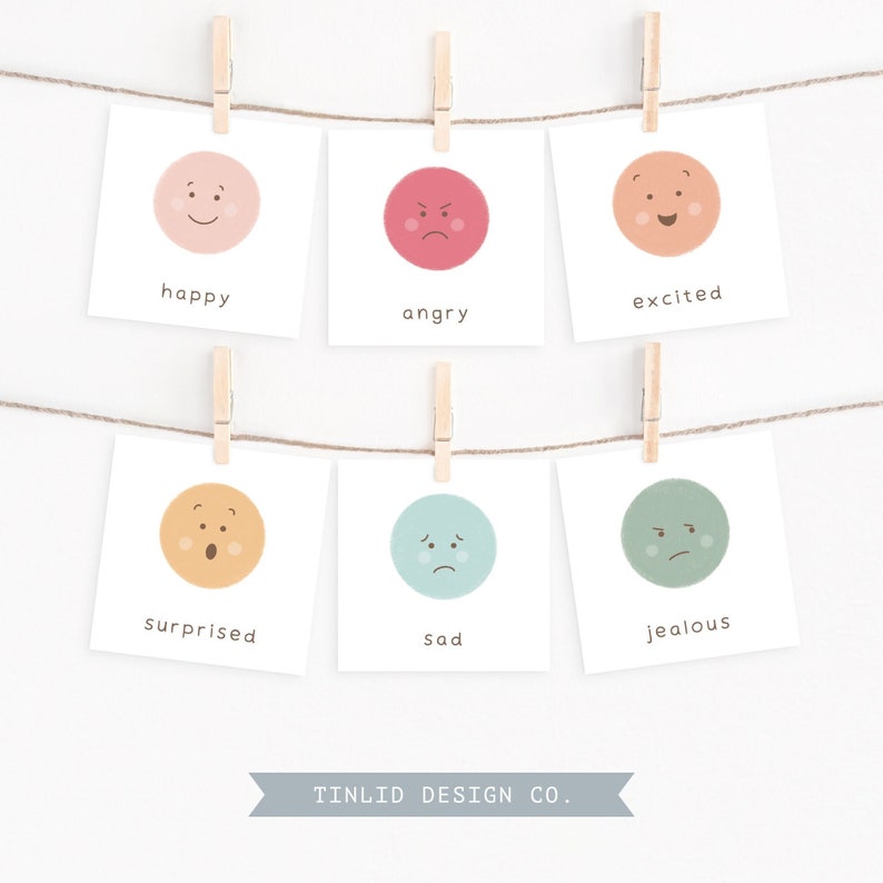 Feelings Flash Cards, Emotions Flashcards, Montessori Materials ...