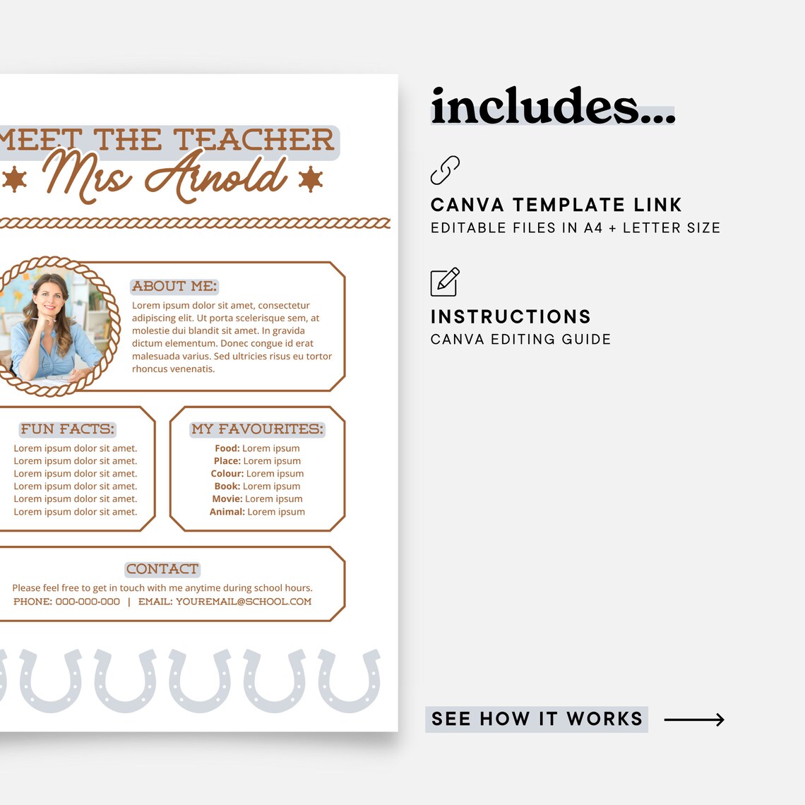 Western Meet the Teacher Flyer: Editable Canva Template (digital ...