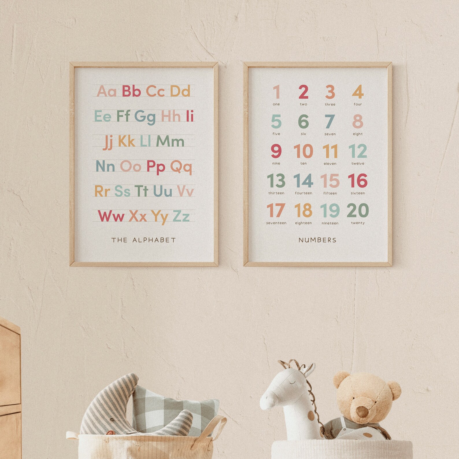 Rainbow Alphabet Poster Numbers Poster ABC Print 1-20 - Etsy Australia