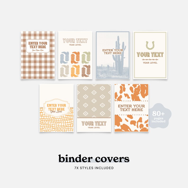 Printable Binder Covers and Spines, Editable Canva Templates, Teacher ...
