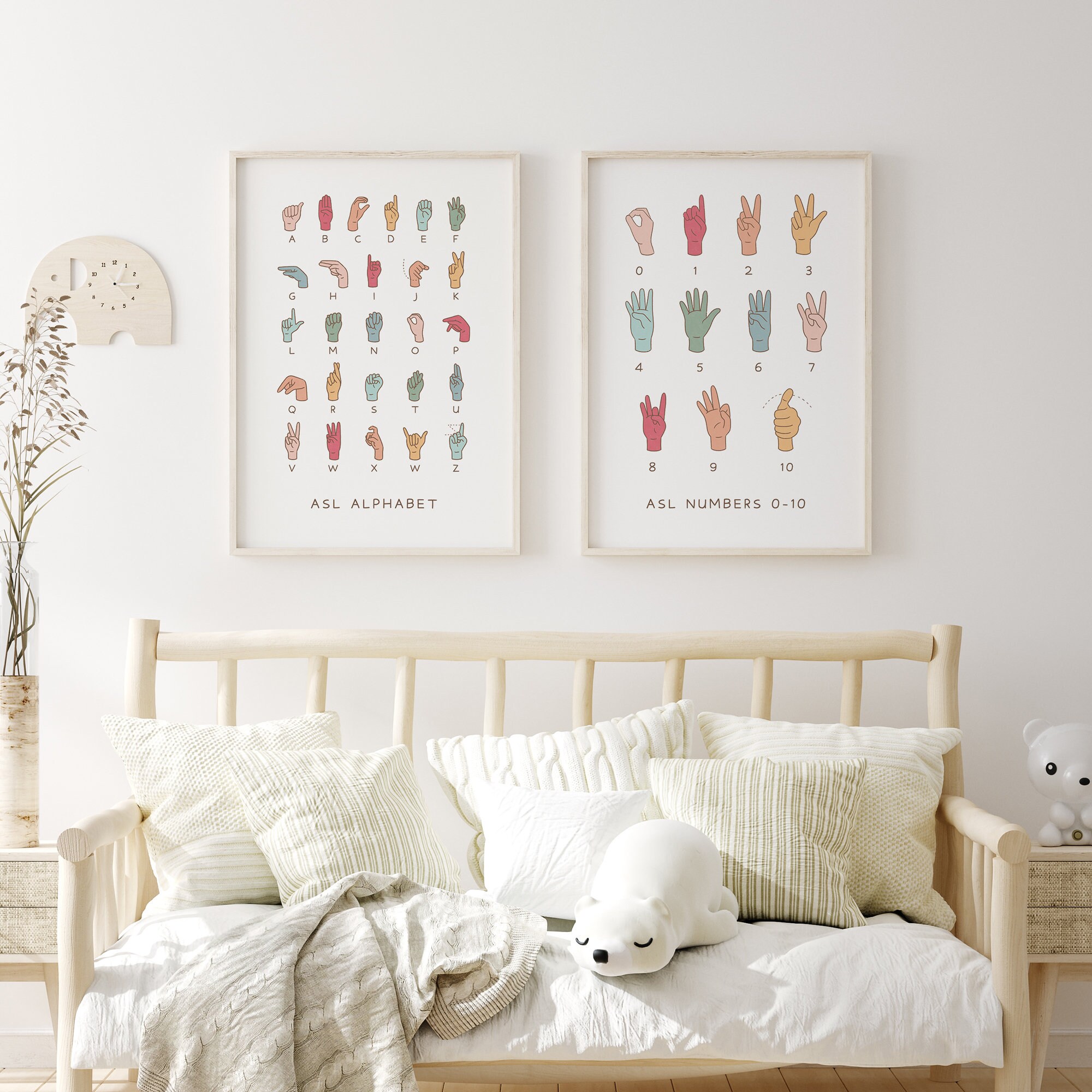 American Sign Language Alphabet Number Poster Bundle, Printable ASL ...