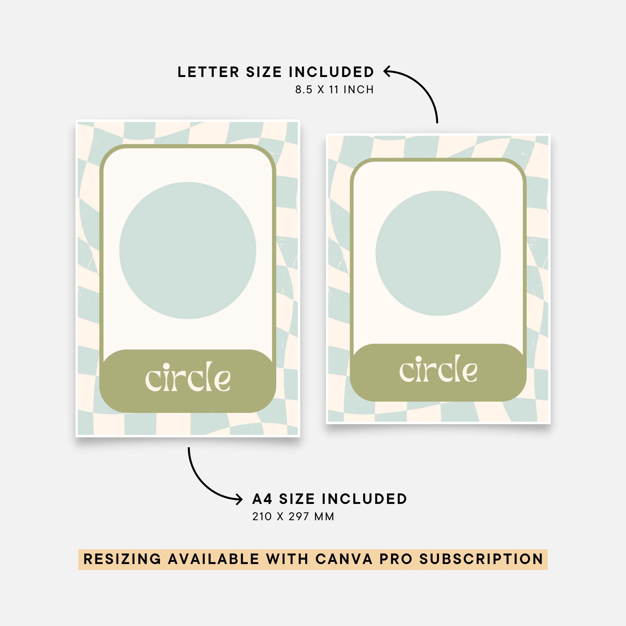 Retro Classroom Shape Posters: Editable Canva Templates (digital ...