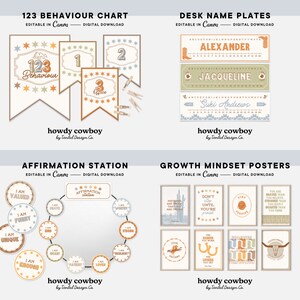 Western Classroom Decor Bundle, Editable Cowboy Theme Teacher Display ...