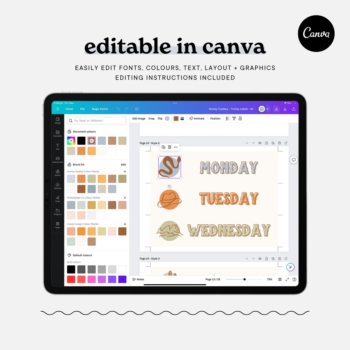 Printable Rolling Trolley Cart Labels, Editable Canva Templates ...