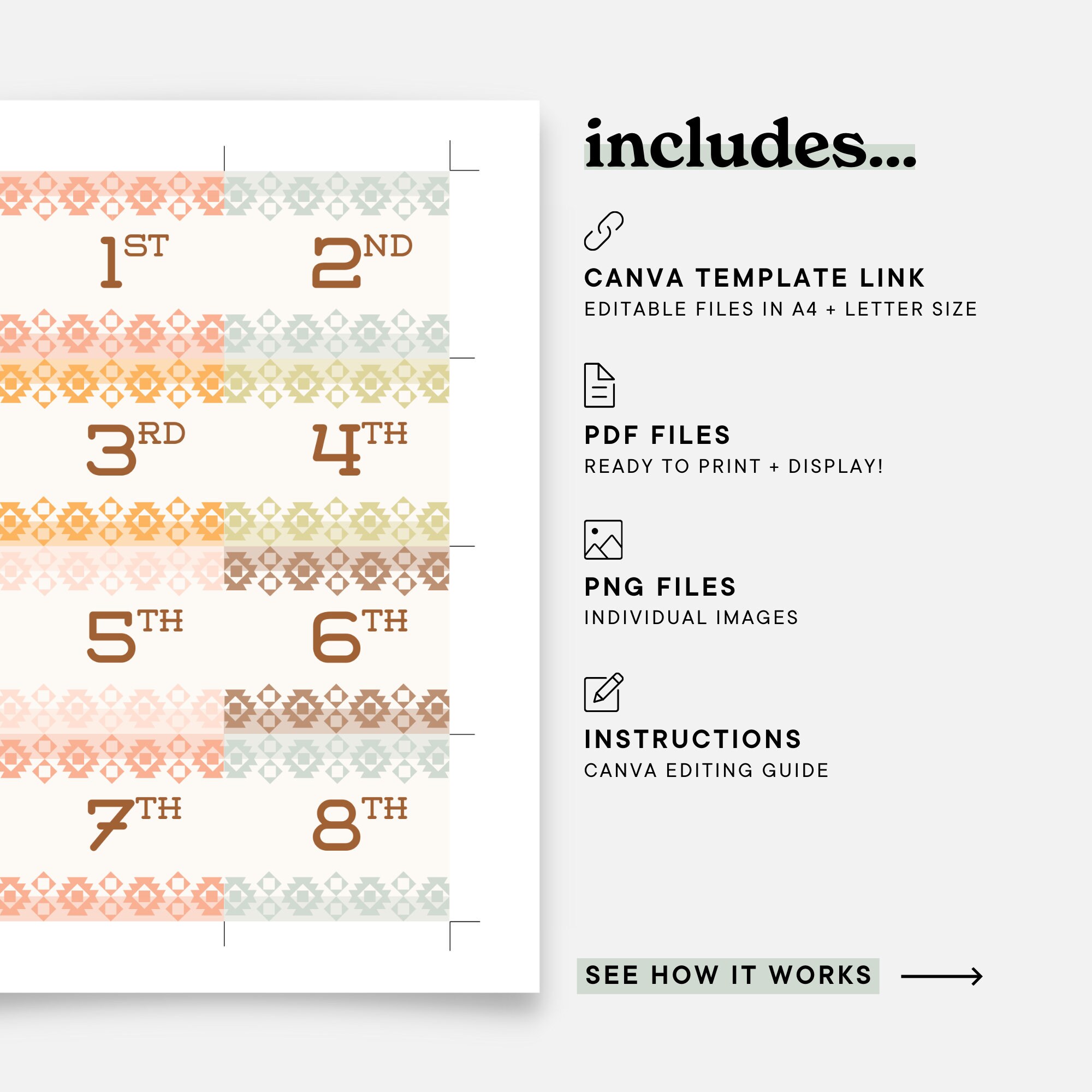 Printable Classroom Flip Calendar, Editable Canva Template, Western ...