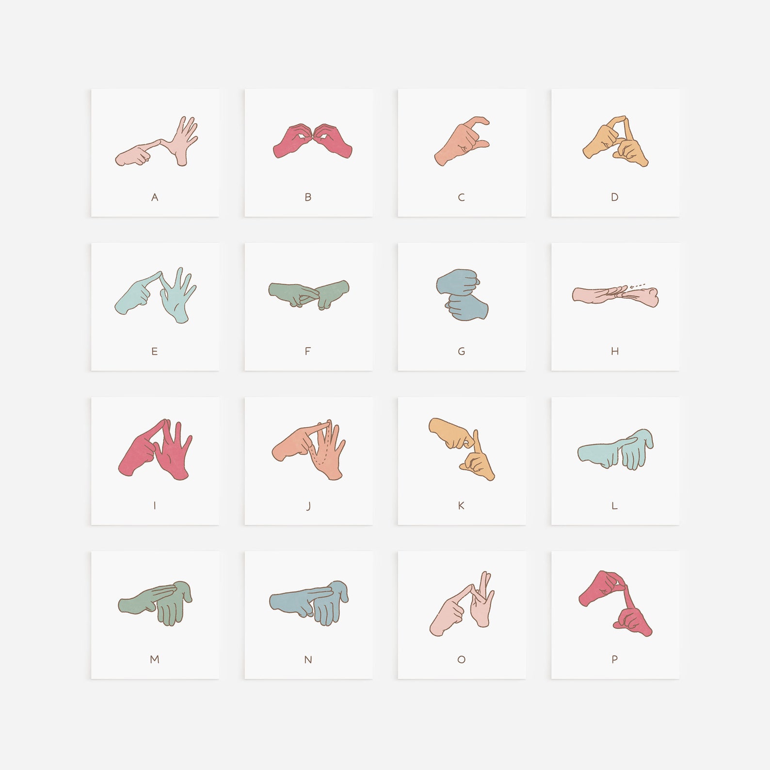 Australian Sign Language Alphabet Flash Cards, Printable AUSLAN ...