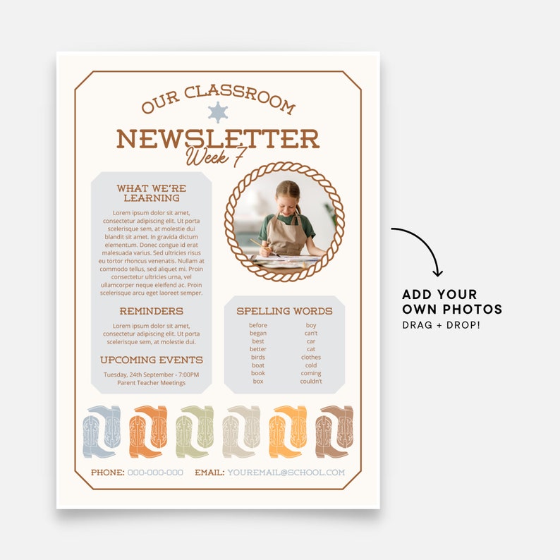 Printable Classroom Newsletter, Back to School, Editable Canva ...
