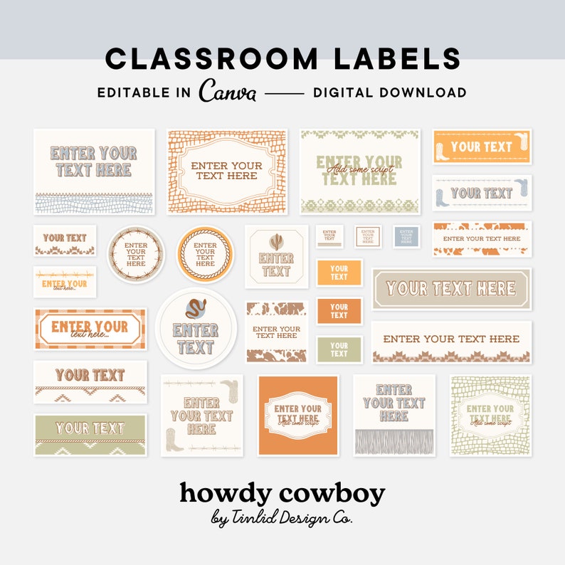 Editable Classroom Essentials Decor Bundle, Howdy Cowgirl Class Display ...