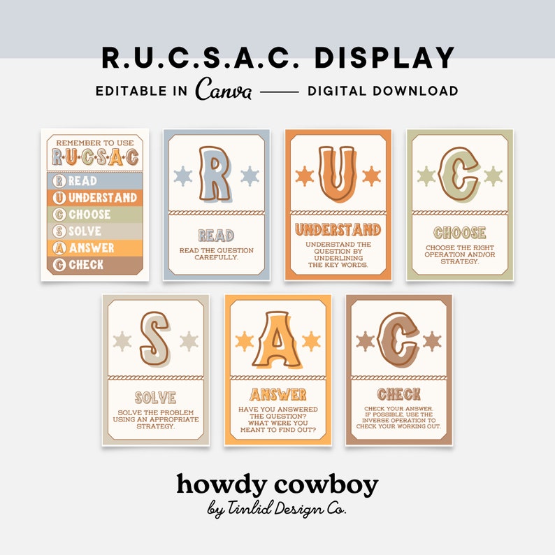 Editable Classroom Display Bundle, Howdy Cowboy Class Decor, Printable ...