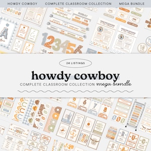 Editable Classroom Display Bundle, Howdy Cowboy Class Decor Collection ...