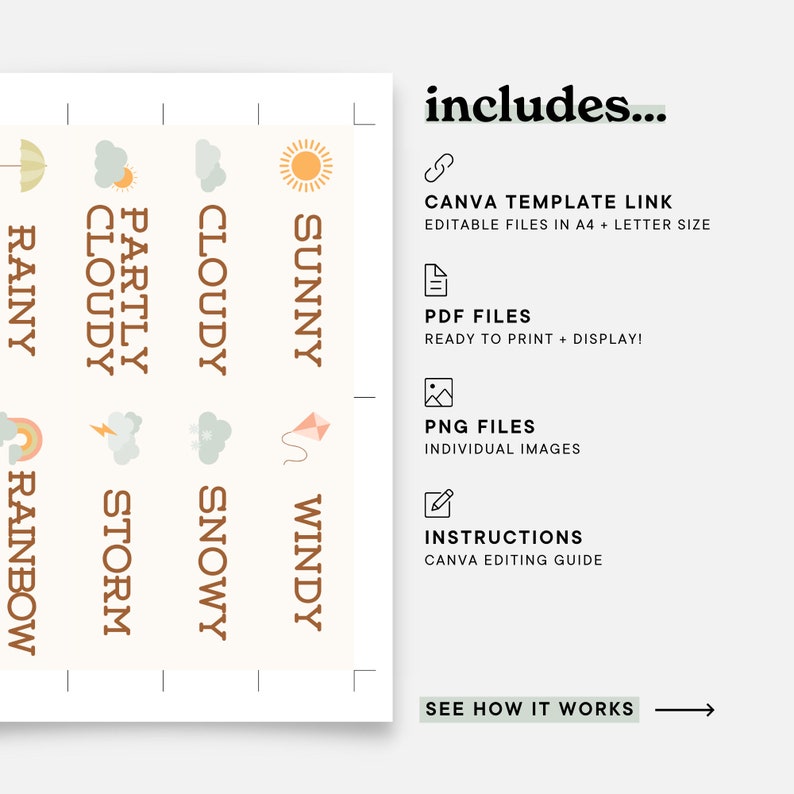 Printable Classroom Calendar, Pocket Chart Calendar, Editable Canva ...