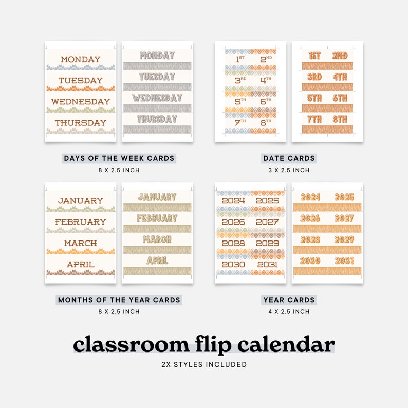 Printable Classroom Flip Calendar, Editable Canva Template, Western ...