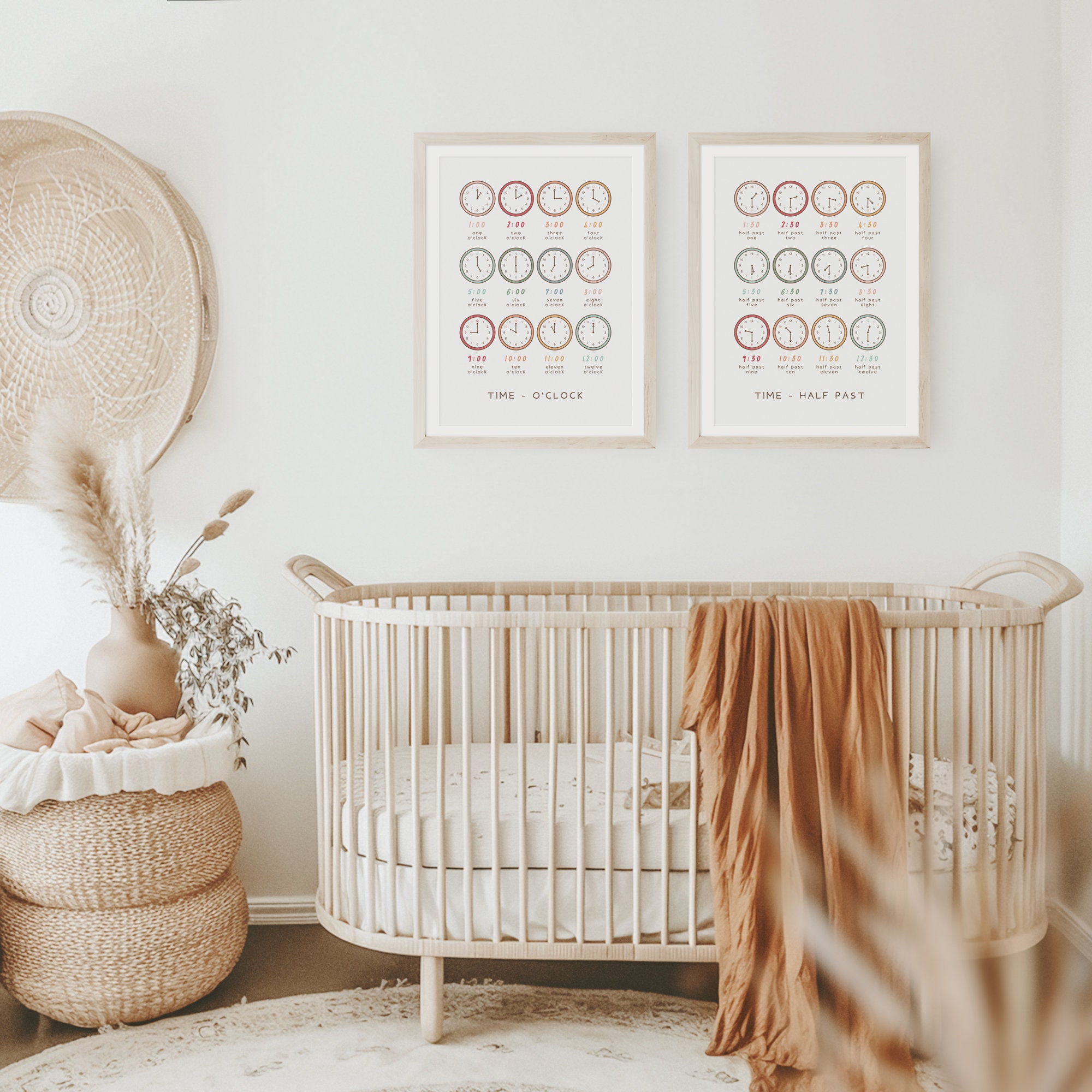 Telling the Time Poster Bundle, Printable Clock Wall Art, O'clock Print ...