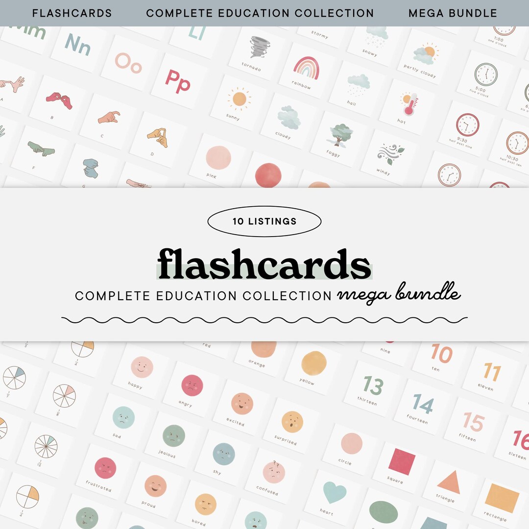 Educational Flashcard Bundle: Rainbow Montessori Homeschool Printable ...