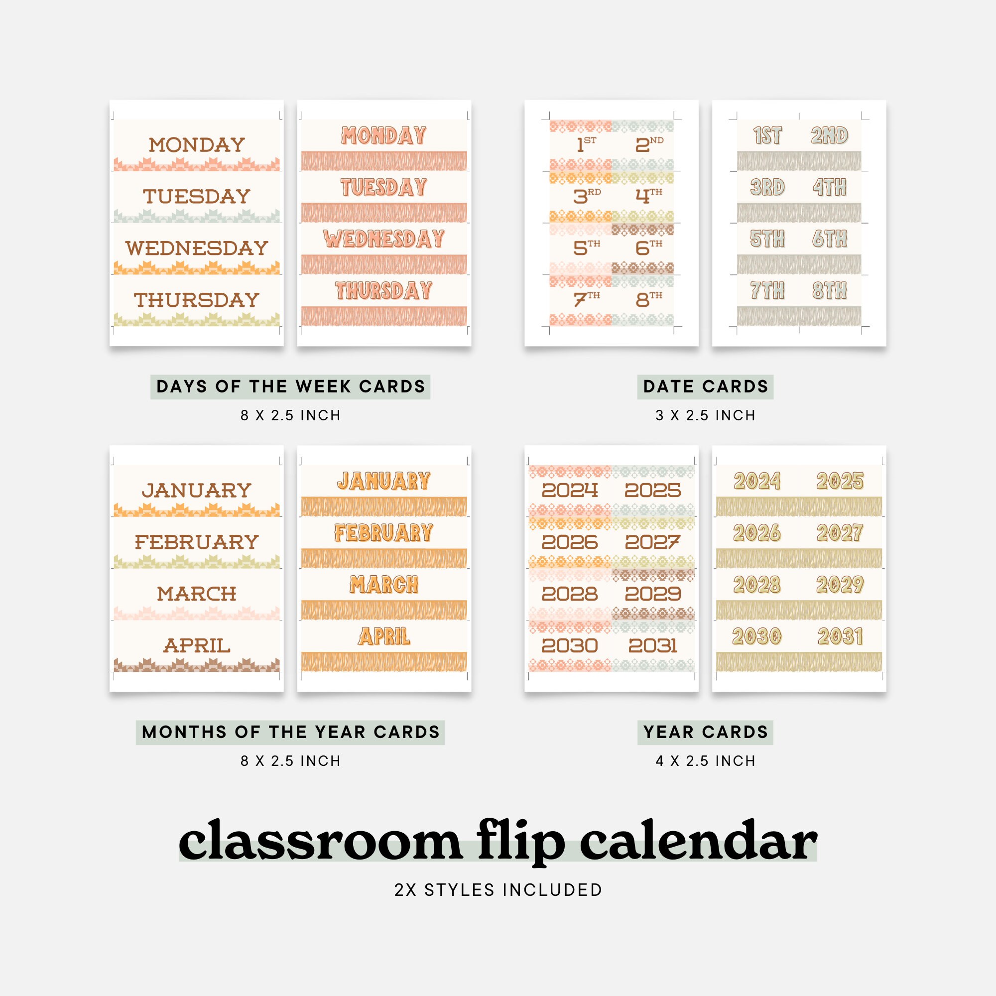 Printable Classroom Flip Calendar, Editable Canva Template, Western ...