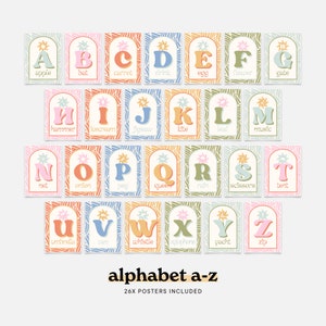 Printable Alphabet Posters, Classroom Display, Editable Canva Class ...
