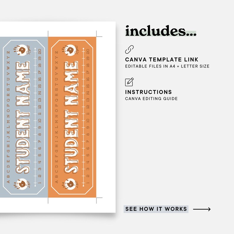 Printable Classroom Desk Plates, Student Name Tags, Editable Canva ...