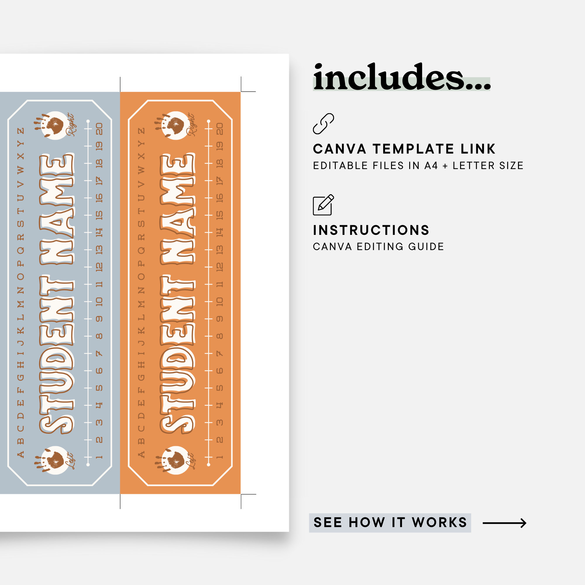 Printable Classroom Desk Plates, Student Name Tags, Editable Canva ...