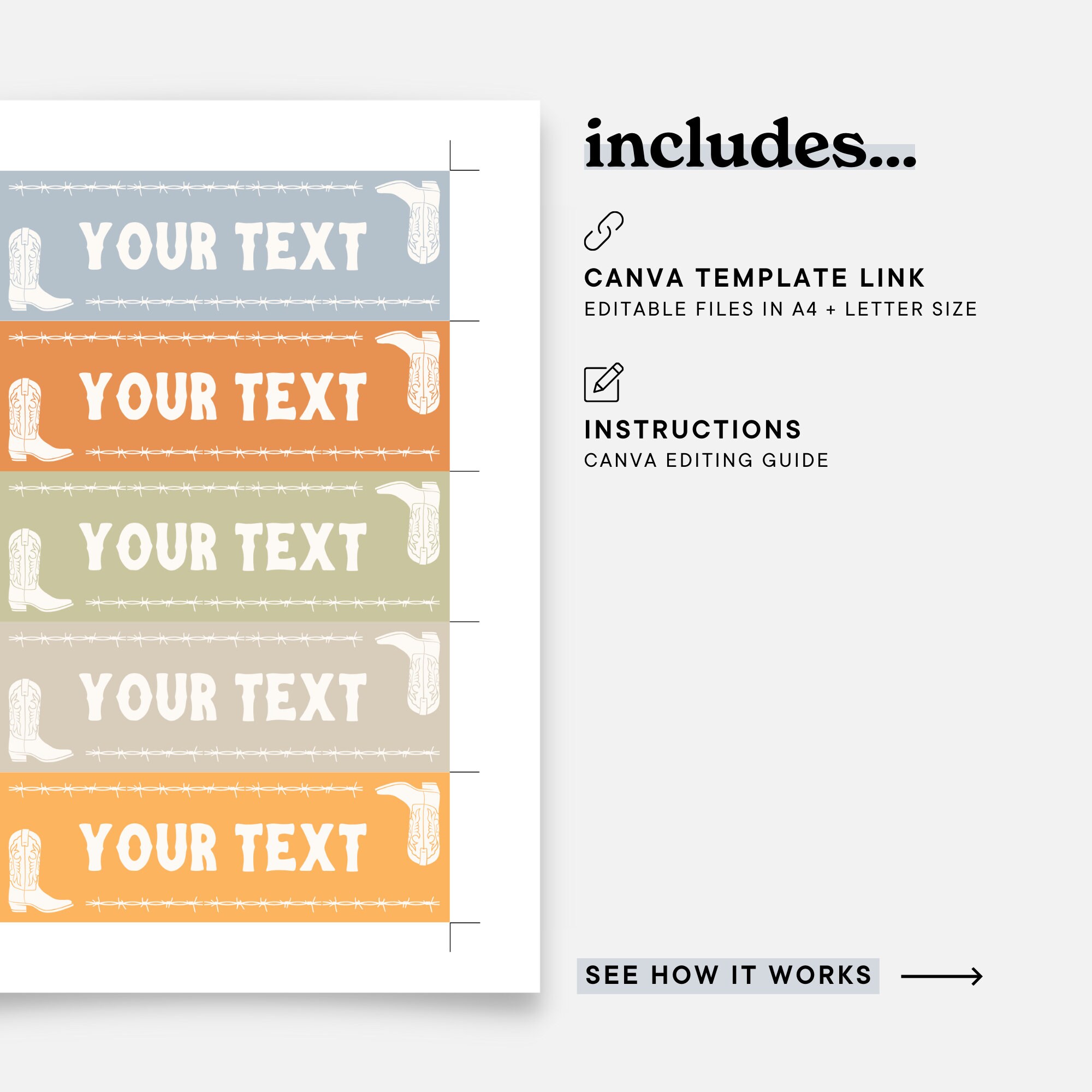 Western Classroom Labels: Editable Teacher Toolbox, Canva Templates ...
