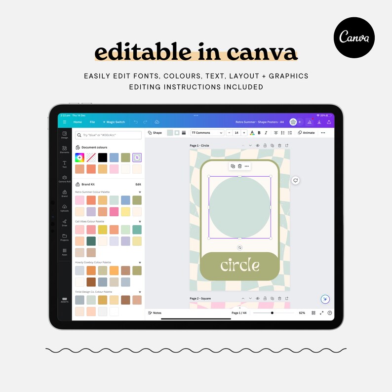 Printable Shape Posters, Classroom Display, Editable Canva Class Decor ...