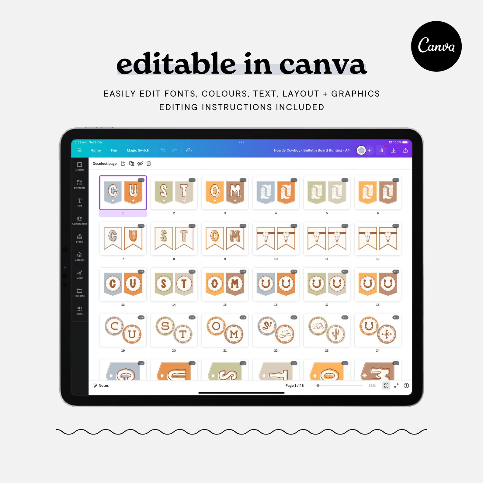 Editable Classroom Display Bundle, Howdy Cowboy Class Decor, Printable ...