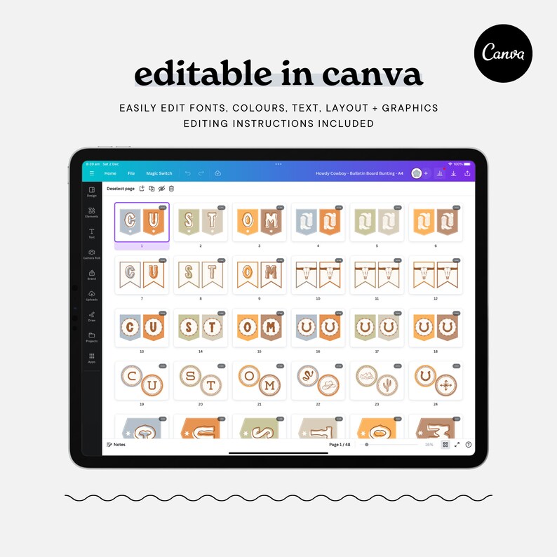 Editable Classroom Display Bundle, Howdy Cowboy Class Decor, Printable ...