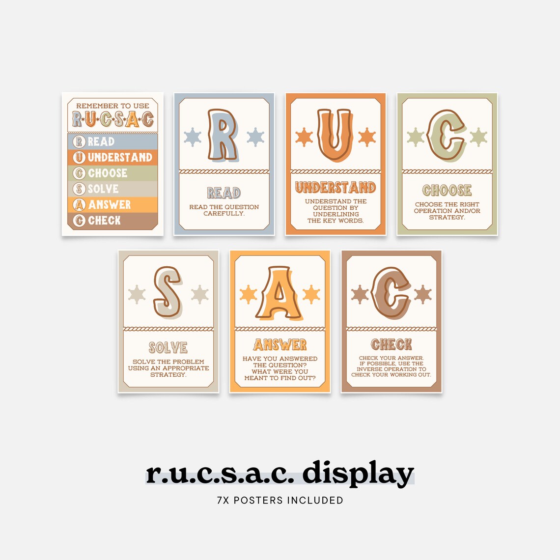 RUCSAC Problem Solving Classroom Display: Western Decor (digital ...