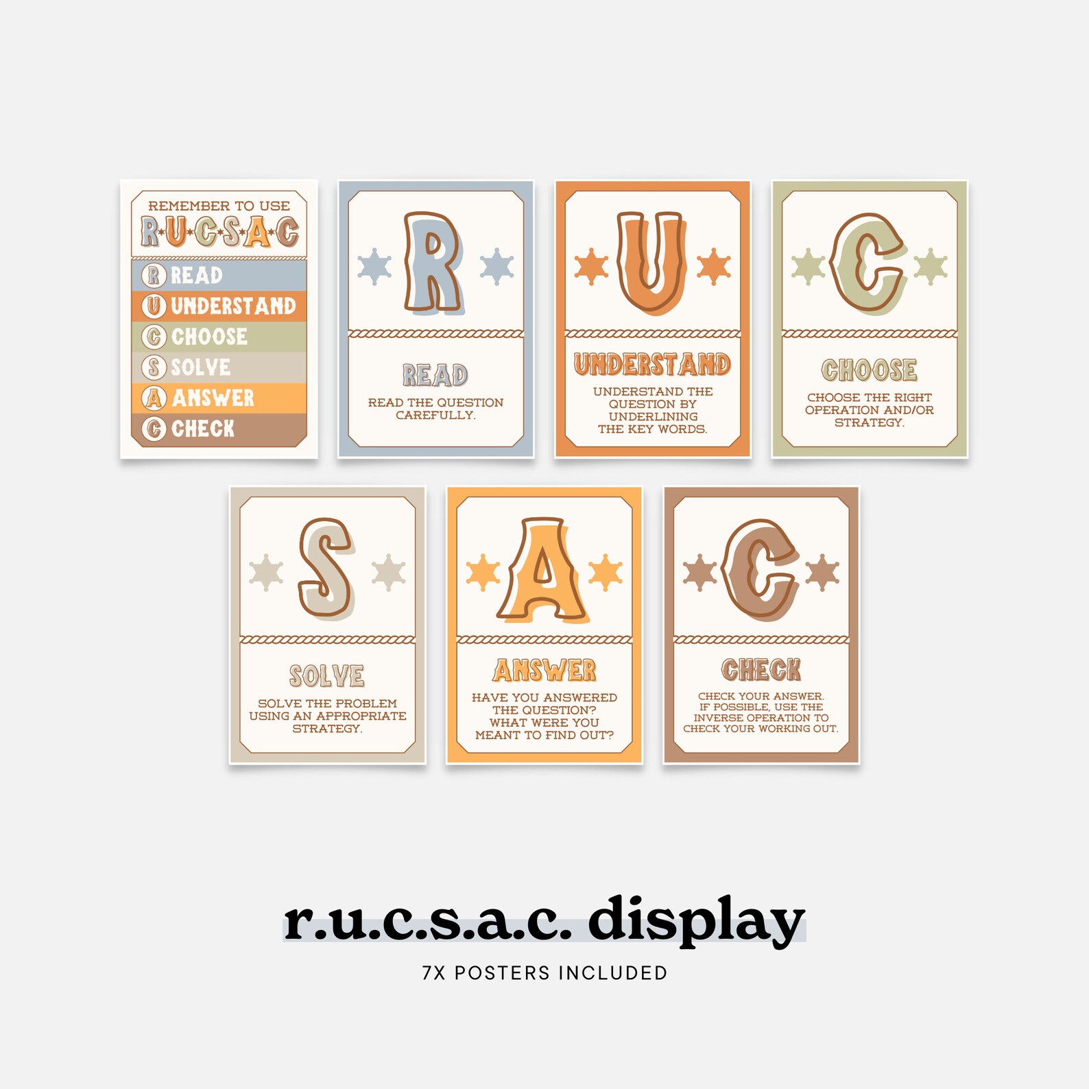 Printable RUCSAC Problem Solving Classroom Display, Editable Canva ...