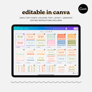 Bright Retro Classroom Labels and Signs, Editable Canva Template ...