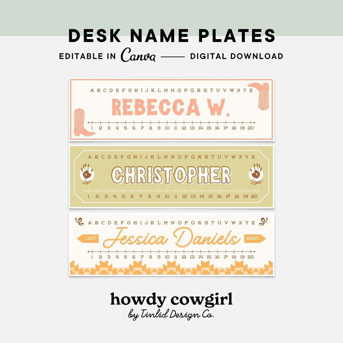 Printable Classroom Desk Plates, Student Name Tags, Editable Canva ...