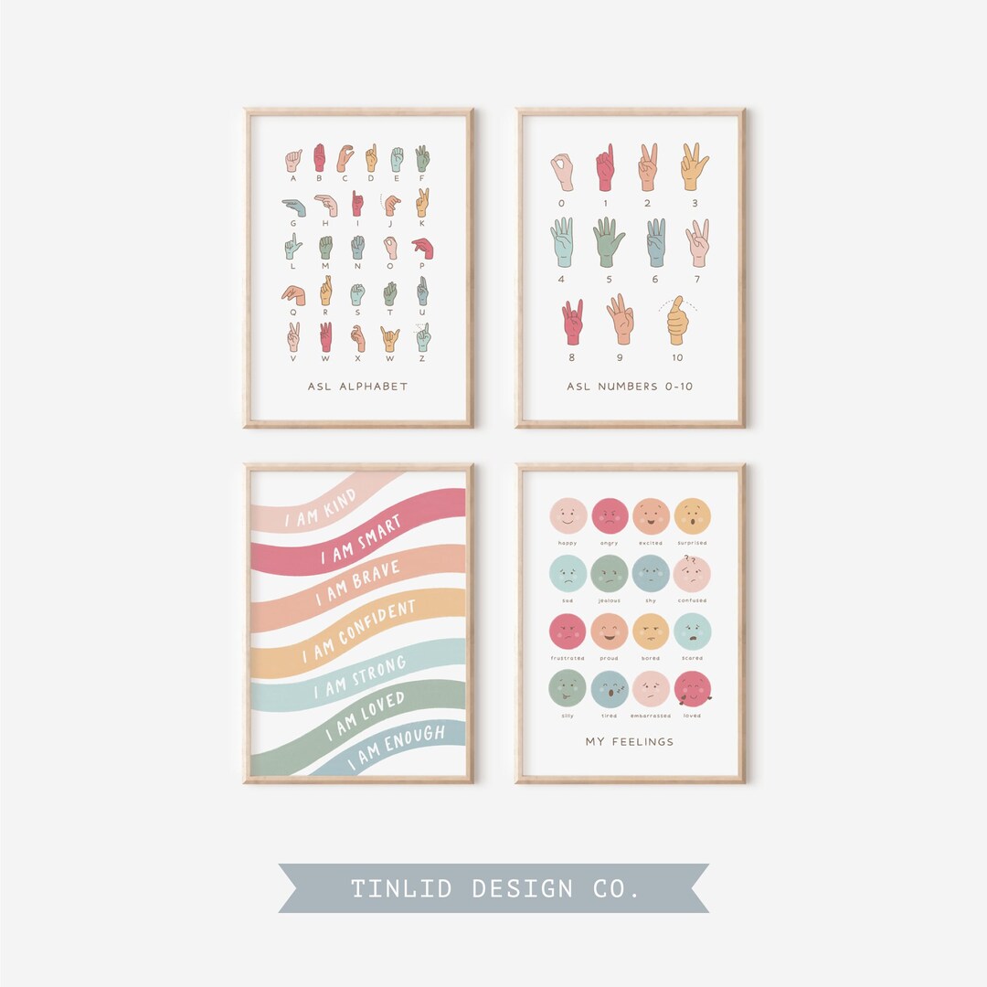 Rainbow Educational Posters, Set of 4 Homeschool Prints, Printable Wall ...