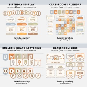 Editable Classroom Display Bundle, Howdy Cowboy Class Decor Collection ...