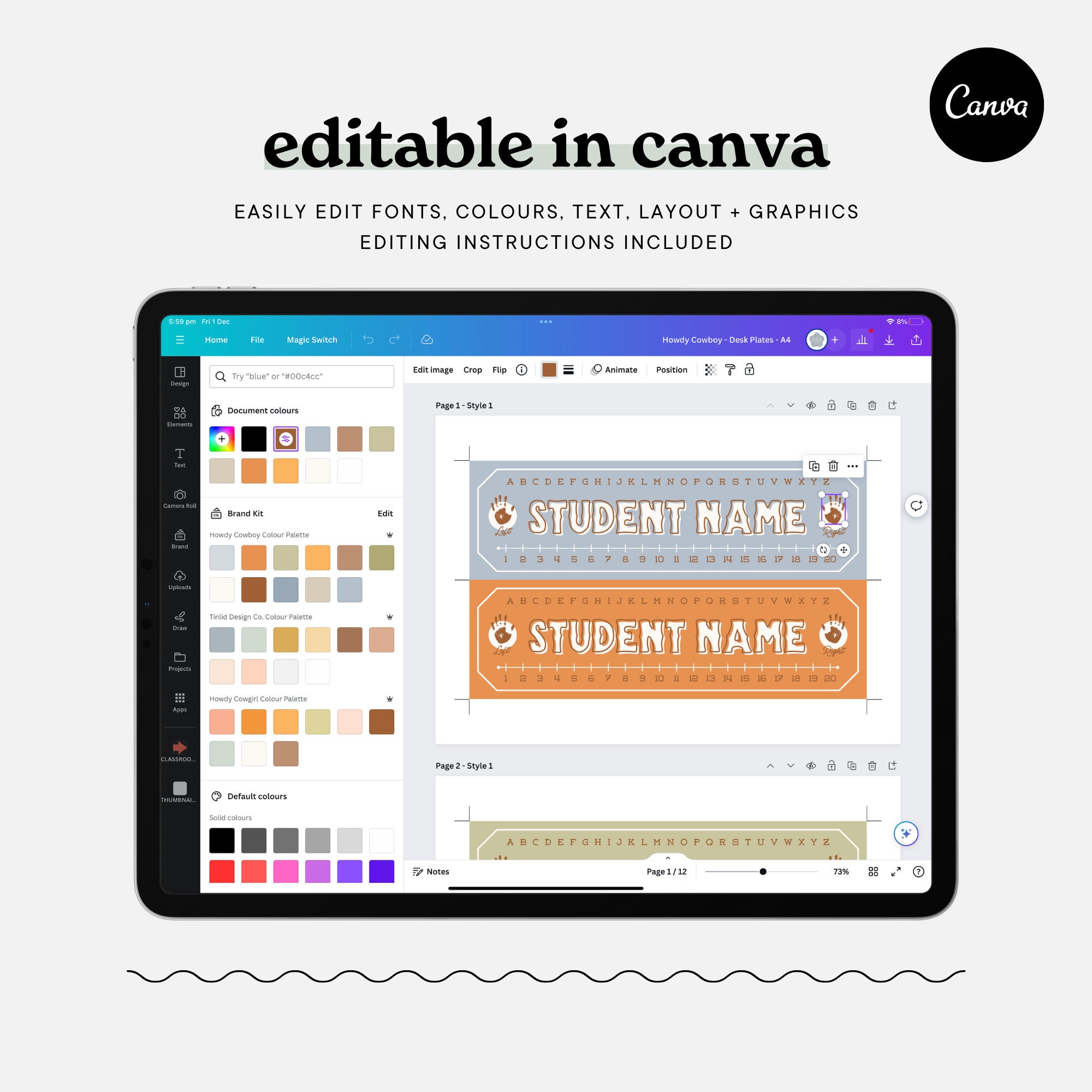 Editable Classroom Community Decor Bundle, Howdy Cowgirl Class Display ...