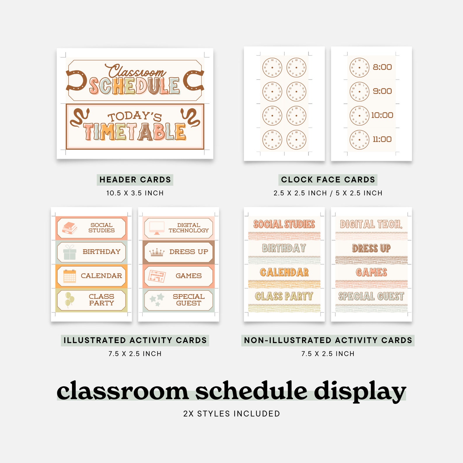 Printable Classroom Schedule, Visual Teacher Timetable, Editable Canva ...