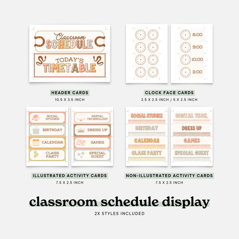 Printable Classroom Schedule, Visual Teacher Timetable, Editable Canva ...