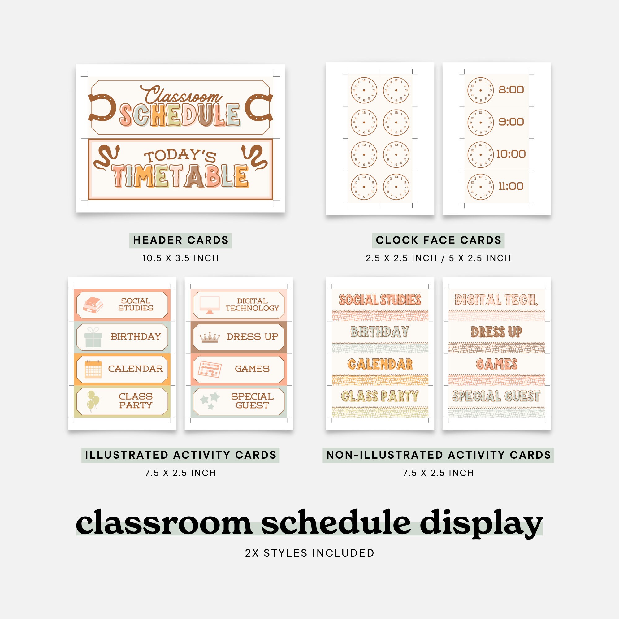 Printable Classroom Schedule, Visual Teacher Timetable, Editable Canva ...