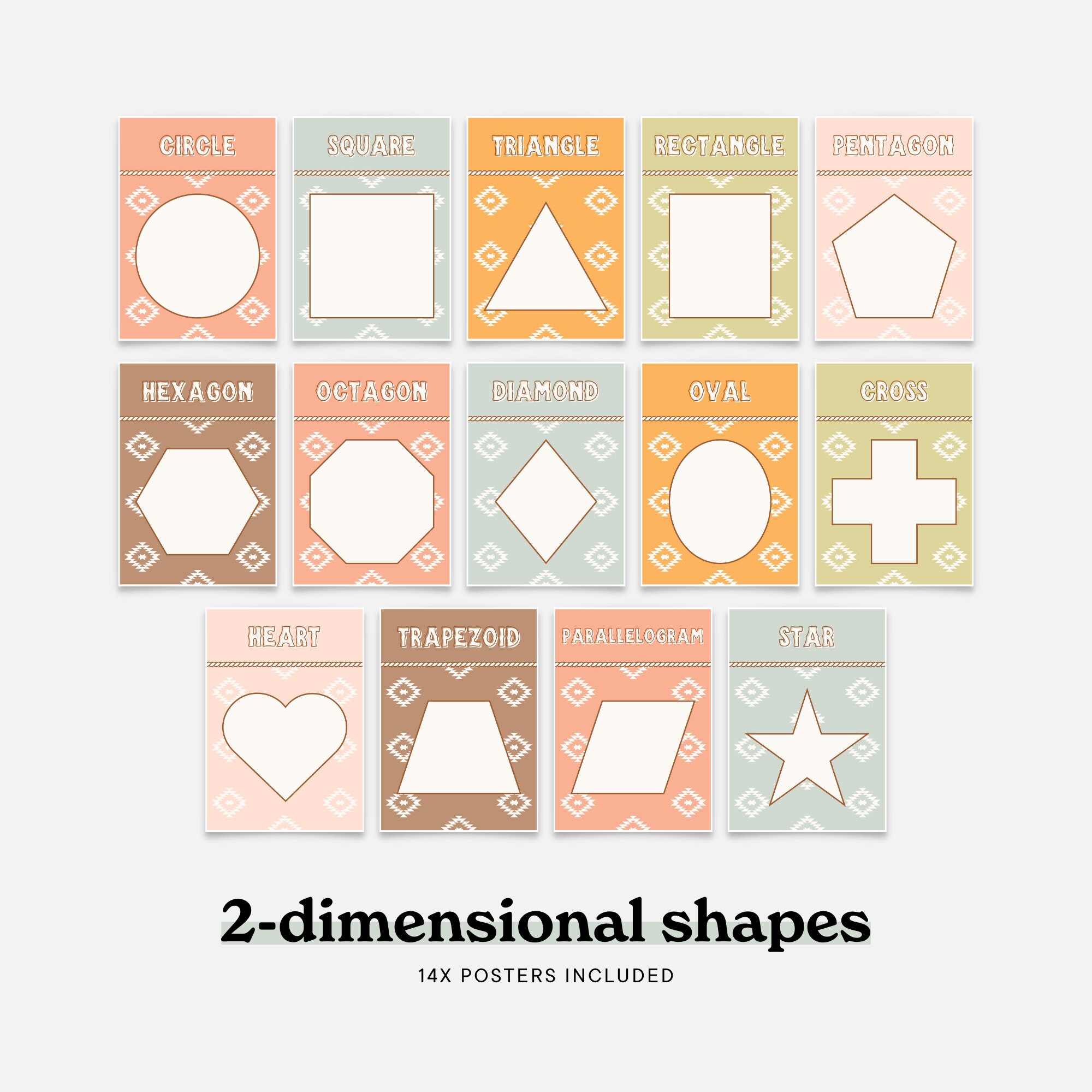Western Theme Shape Posters: Classroom Decor (digital Download) - Etsy