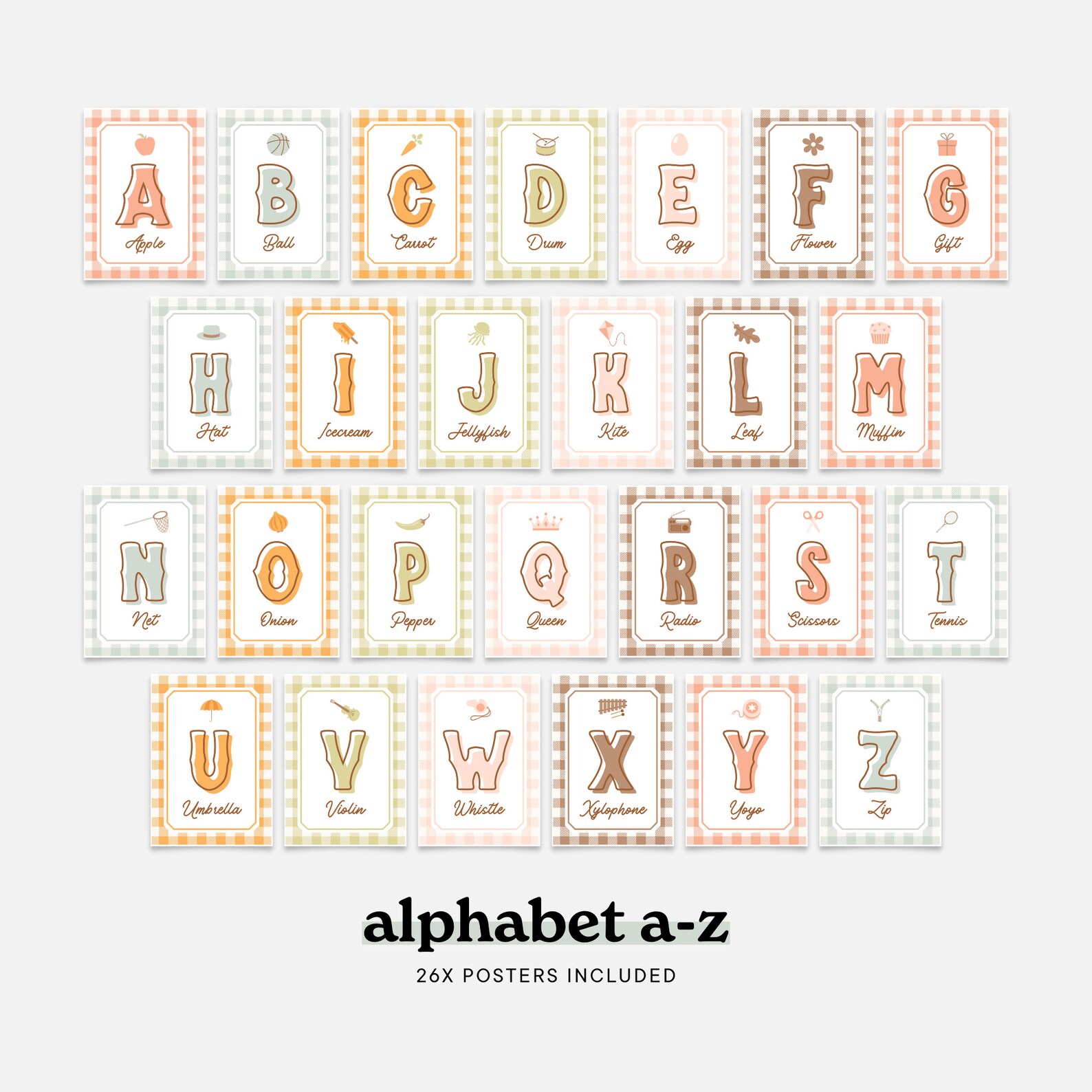 Printable Alphabet Posters Classroom Display Editable Canva - Etsy ...